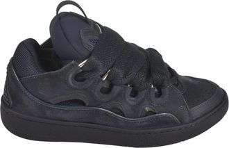 Lanvin Homme, Chaussures, Bleu, Taille: 43 EU Leather Curb Baskets