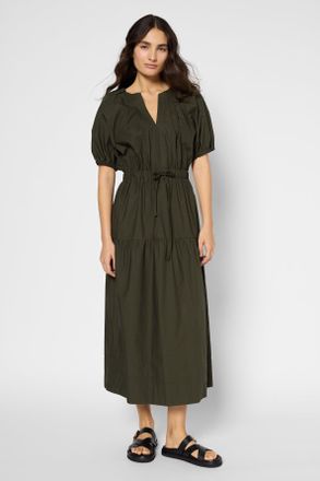 Gerard Darel Robe longue en coton uni - PURITY - Vert Kaki