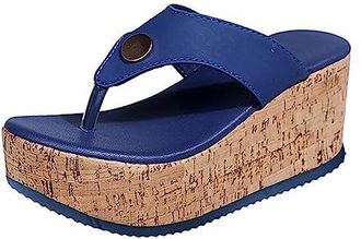 Generic 2026 Pantoufles dext&eacute;rieur tendance respirantes chaussures de loisirs talon d&eacute;contract&eacute; pour femme, bleu, 39.5 EU