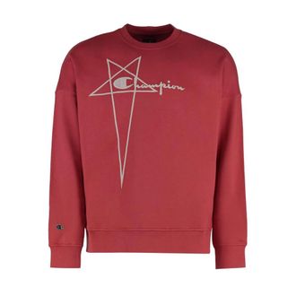 Rick Owens Rundhals-Sweatshirt - - Sweatshirts & Hoodies - Herren - Rot - XS