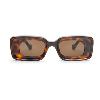 Loewe Rechteckige Schildpatt-Sonnenbrille mit brauner Linse - - Accessories - Damen - Braun - ONE SIZE