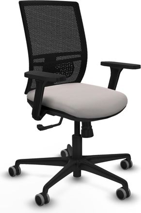 Piqueras y Crespo Wei&szlig;er Schreibtischstuhl mit Rollen Yunquera mit 3D-Armen, h&ouml;henverstellbare Lendenwirbelst&uuml;tze, ausgestattet mit 4 Positionen und Schneidschaum, Schw