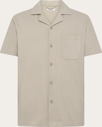 Knowledge Cotton Apparel Herren vegan Kurzarmhemd Relaxed Boucl&eacute; Light Feather Gray