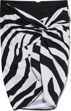 Balmain Femme, Maillots de bain, Noir, Taille: 42 FR Mini-jupe z&eacute;br&eacute;e &agrave; d&eacute;tail torsad&eacute;