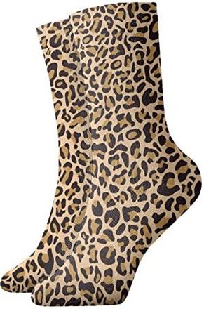 XCNGG Chaussettes athlétiques à imprimé léopard, chaussettes de travail décontractées, randonnée avec évacuation de lhumidité, épaisses et chaudes