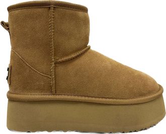 OOG Generation Boots hoher Absatz Platform echtes Leder Lammfell Futter Schuh Winterstiefel Plateau (Camel, EU Schuhgr&ouml;&szlig;ensystem, Erwachsene, Damen, Numerisch, M, 39