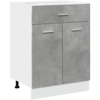 vidaXL Vidaxl - Armoire &agrave; tiroirs Lyon Gris b&eacute;ton 60 x 46 x 81,5 cm Bois ding&eacute;nierie