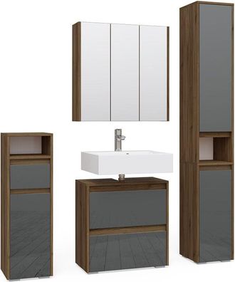 Vicco Ensemble de meubles de salle de bain Majest, Anthracite, 4 parties