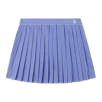 Sporty & Rich Blau gestreifter- plissierter Rock mit hoher Taille - - Skirts - Damen - Blau - L