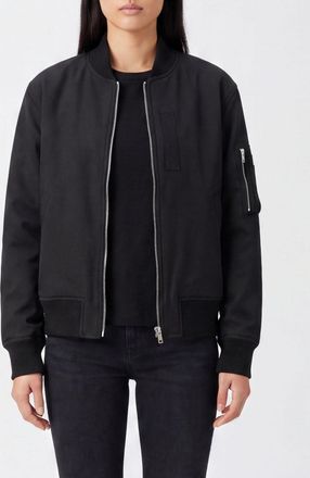 Semicouture Blouson bomber en laine m&eacute;lang&eacute;e &agrave; col &eacute;lastique