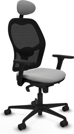 Piqueras y Crespo Jorquera Stuhl mit Lendenwirbelst&uuml;tze mit 3D-Armlehnen und festem Kopfteil, ausgestattet mit 5 Positionen und Schaumstoff, Rollen von 65 mm Nylon, Sch