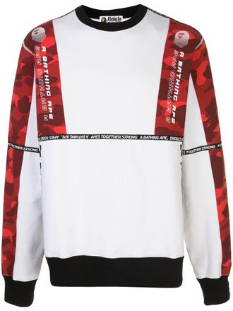 A Bathing Ape Sweatshirt mit Camouflage-Eins&auml;tzen - Wei&szlig;