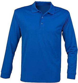 Henbury Polo &agrave; manches longues - Homme (XL) (Bleu roi)