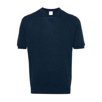 Eleventy Blaue T-Shirts und Polos Maglia MM - - Tops - Herren - Blau - M