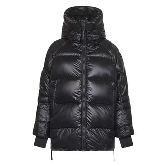 Canada Goose Schwarzer Daunengef&uuml;llter Kapuzenmantel - - Jackets - Damen - Schwarzk - XS
