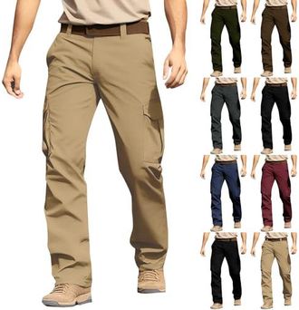 Generic Pantalon dext&eacute;rieur pour homme - Pantalon cargo durable pour homme - Coupe droite - Coupe ample - L&eacute;ger et respirant - Polyvalent - Pantalon de travai