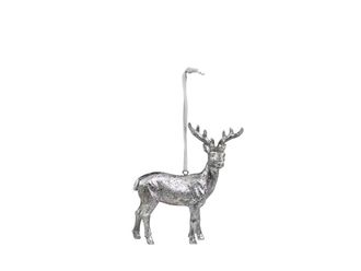Chic Antique Toulon REH stehend in Antique Silber mit Aufh&auml;ngung H11/L9,5/B4. F&uuml;r den Christbaum, Weihnachtsschmuck, Deko, als Geschenk