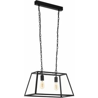 Eglo Eglo - Suspension lumineuse en verre suspension design noir &eacute;clairage de salle &agrave; manger de style industriel 49883