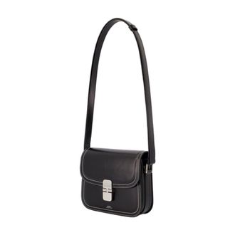 A.P.C. Womens Grace Small Crossbody - A.p.c. Leather Black Cowhide Bags Crossbodies