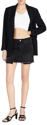 Sisley Sisley Womens 4YO7L0018 Skirt, Black Denim 800, 33