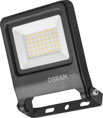 Osram ENDURA FLOOD PC 30W LED-Fluter, 4000K kaltweiß, 3000 Lumen, IP65 Flutlicht, 100% recyceltes Aluminium, Montagebügel 180°, 100 lm/W, Grau