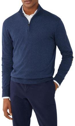 Hackett Herren Cotton Cashmere HZIP Strickwaren, Blue (Navy), S