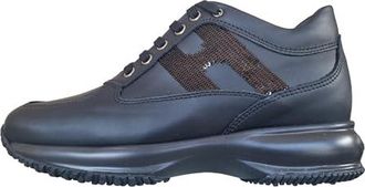 Hogan Interactive Chaussures Femme en Cuir Noir H Paillette HXW00N056400ZLB999, Noir, 37.5 EU