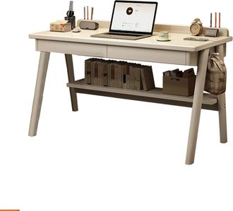 Generic Moderner Schreibtisch Im Schlichten Stil,Bürotisch,Computertisch Mit Ablagefächern Und Haken,Arbeitsplatz Für Kleine Räume,Schlafzimmer,Student,modern