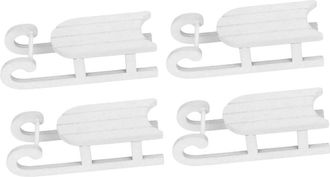 Valiclud 4st&uuml;cke Dekoschlitten Wei&szlig; aus Holz f&uuml;r Weihnachtsdeko Tischdeko oder Aufbewahrungsbox Passend zur Festlichen Weihnachtsstimmung