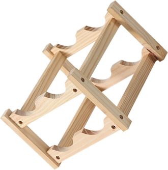 NUOBESTY Weinregal aus Holz 2 St&ouml;ckig f&uuml;r 4 Flaschen Platzsparender Flaschenhalter f&uuml;r Rotwein Dekorativer Flaschenst&auml;nder f&uuml;r Zuhause B&uuml;ro und Bar