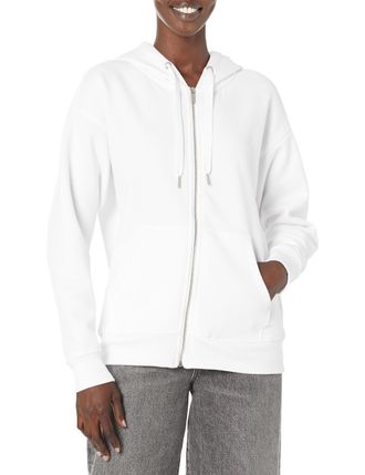 Calvin Klein Calvin Klein Damen Eco Fleece Hoodie Kapuzenpullover, White, S