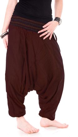 vishes Haremshose mit gestreiftem oder farbigem Bund - Unisex - Alternative Bekleidung f&uuml;r Damen und Herren