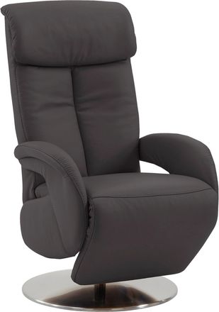Cantus Relaxsessel, Anthrazit, Leder, Echtleder, Color-Finish-Leder, 70x114x80 cm, Goldenes M, Fußauswahl, Lederauswahl, Stoffauswahl