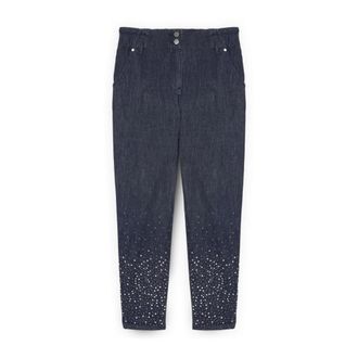 Fiorella Rubino Balloon Jeans mit leuchtenden Applikationen - - Jeans - Damen - Blau - XL