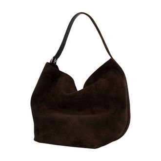 Toteme Womens Belted Calfskin Shoulder Bag Brown