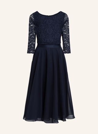 Swing Swing Cocktailkleid Mit Spitzenbesatz blau