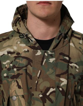 Dolce & Gabbana Camouflage Nylon Hooded Coat - Multicolor