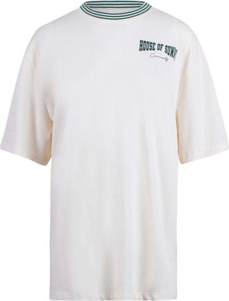 House of Sunny Femme, Tops, Blanc, Taille: 42 FR T-shirt à rayures vertes moderne