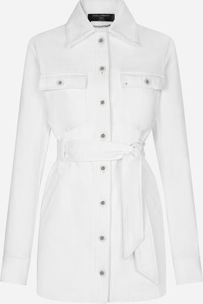 Dolce & Gabbana Lange Jeansjacke Mit Gürtel - Frau Denim Mehrfarbig 42