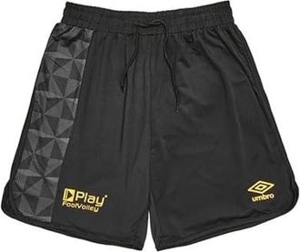 Umbro Short de sport pour homme réalisé en collaboration avec T-Max, Short pour homme avec traitement Cool Dry respirant et anti-odeurs, noir/or, L