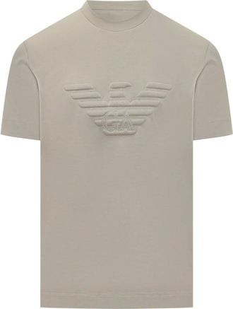 Emporio Armani Homme, Tops, Gris, Taille: S T-shirt &agrave; logo brod&eacute;