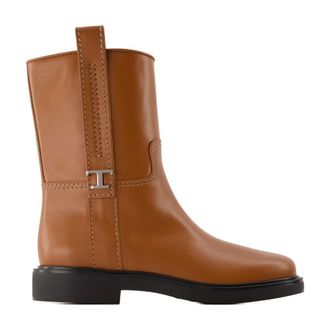 Tod's Womens Rubber 20l Boot Brown Calfskin