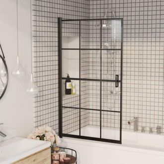 vidaXL Cabine de douche esg 80x140 cm Noir