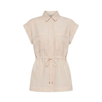 PESERICO Femme, Blouses et Chemises, Beige, Taille: 36 FR Chemisier en lin