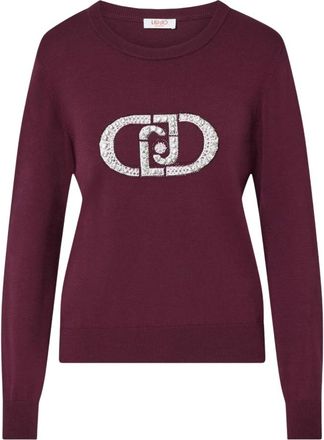Liu Jo Tricot avec logo monogramme - Femme - Pulls - Violet - Taille: 38 FR
