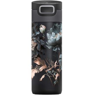 Kambukka Thermobecher Etna 500 ml Dark Flowers - limitierte Edition, auslaufsicher, 3-in-1 Deckel, Edelstahl, Snapclean, BPA-frei, Vakuumisolierung
