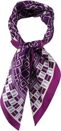 TigerTie Damen Nickituch Halstuch in lila violett silber flieder grau gemustert - Gr&ouml;&szlig;e 60 x 60 cm