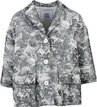 Douuod Veste Oversize en Brocart - Femme - Vestes - Gris - Taille: 38 FR
