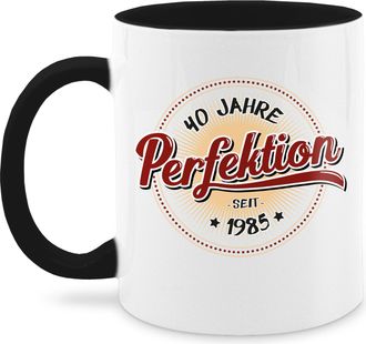 Shirtracer Tasse Tassen 325ml - 40. Geburtstag - Vierzig Jahre Perfektion seit 1985-325 ml - Schwarz - 40.geburtstag geburtstagstasse 40 firrzich 1984 kaffeetass