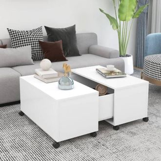 vidaXL Vidaxl - Table basse Blanc 75x75x38 cm Agglom&eacute;r&eacute;